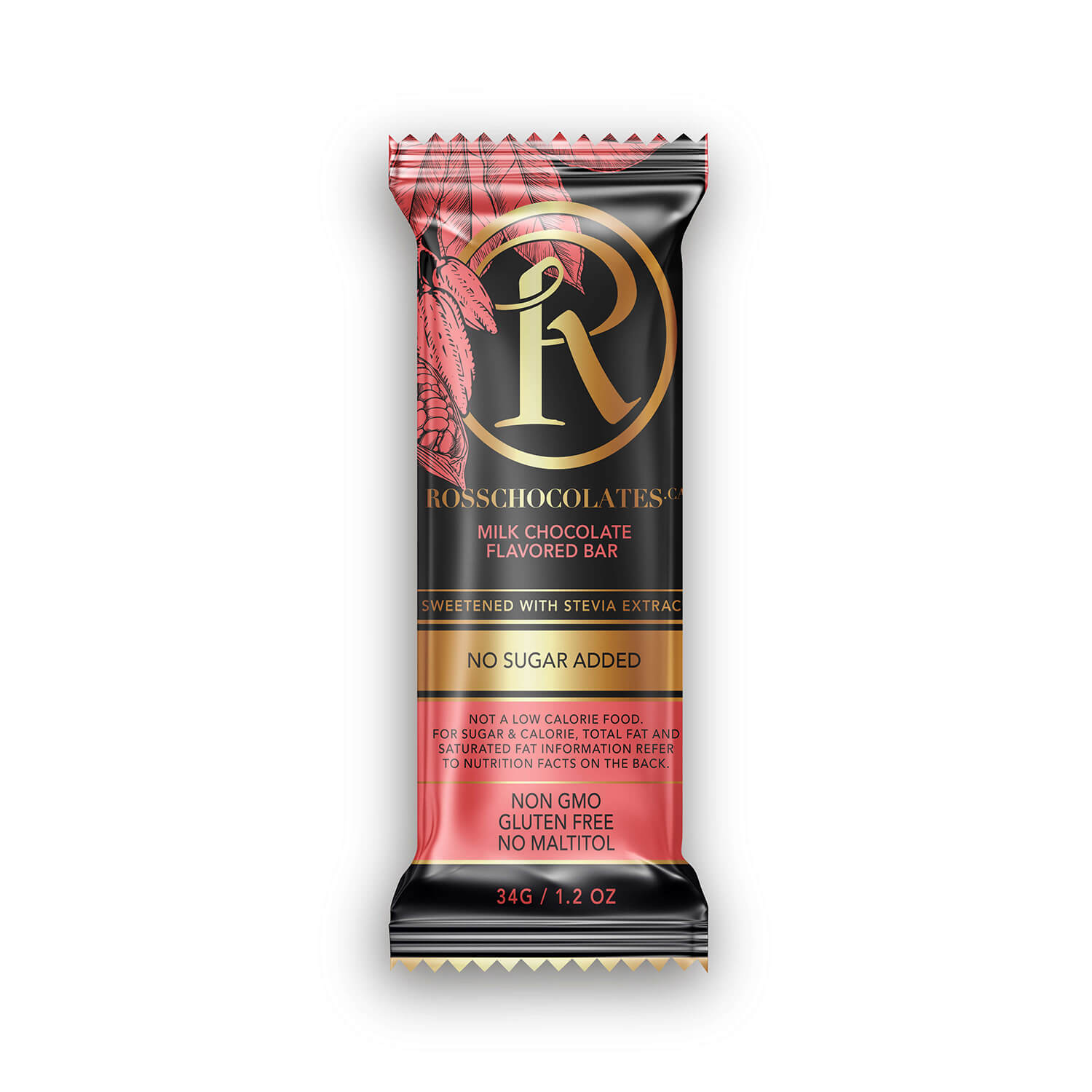 Ross Chocolates No Sugar Added Milk Chcolate Bar 34g | Piazza Denardi